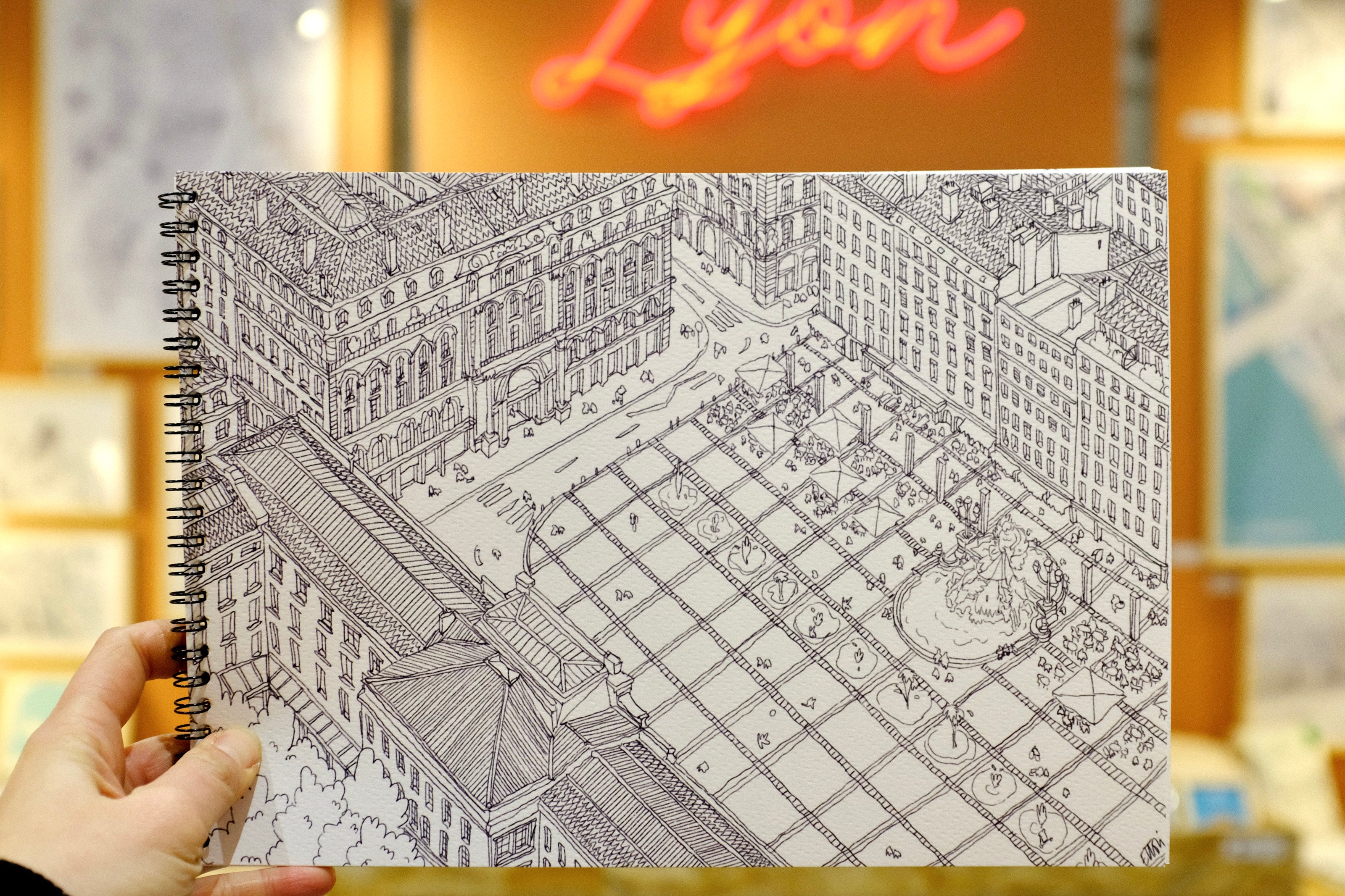 Carnet de coloriage Les façades de Lyon